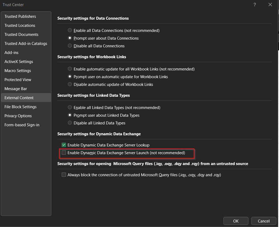  Remote Data Not Accessible With DDE Connection Between Excel And DDE Server Software Toolbox