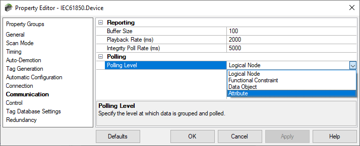 TOP Server IEC 61850 MMS Client Driver - Device generated tags showing ...